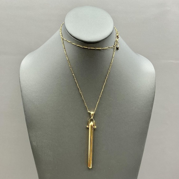 Stella & Dot | Jewelry | Stella Dot Necklace Rebel Gold Tone Long Bar ...